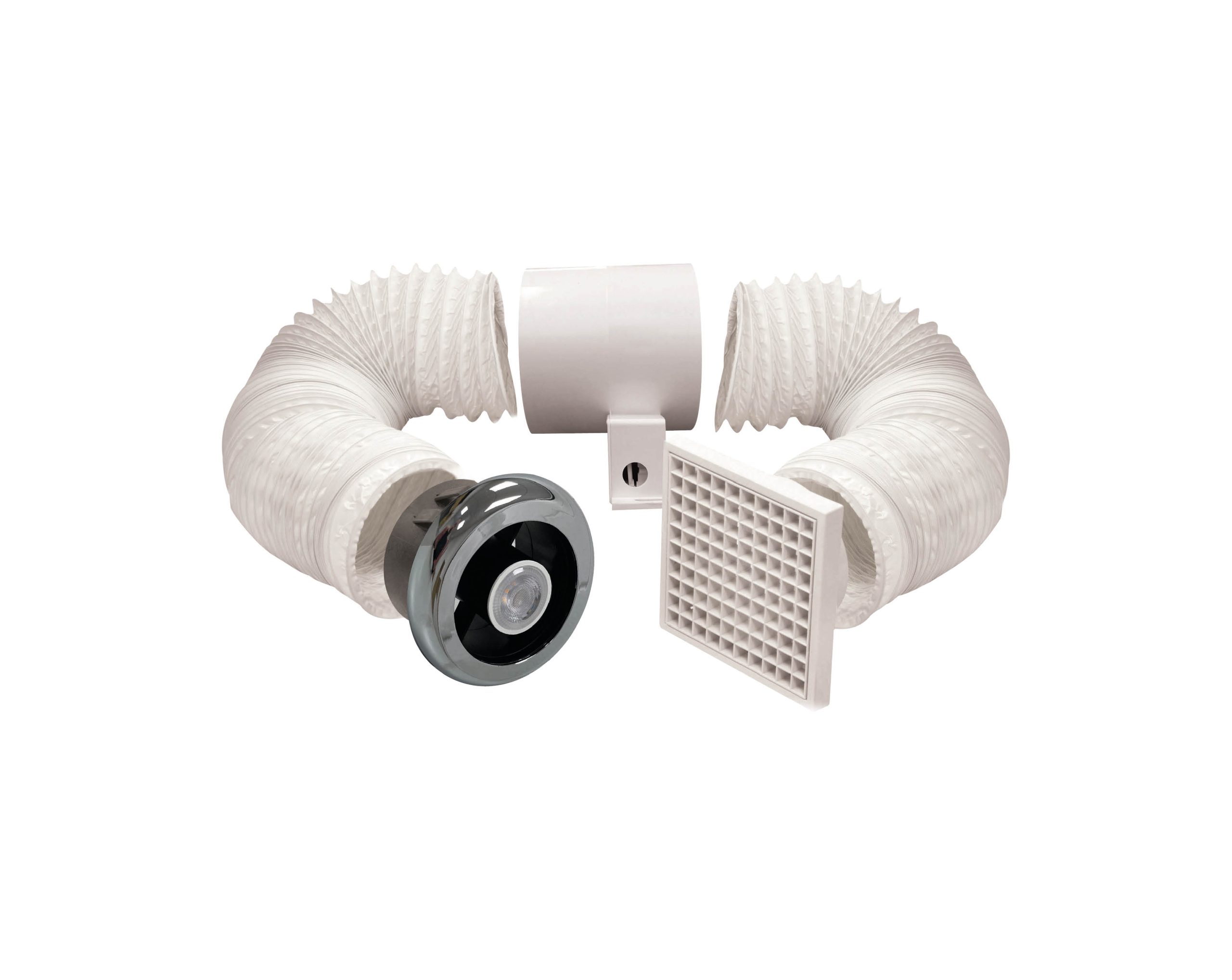 100mm 4" Shower Fan Kit with LED Light Kit - Airvent